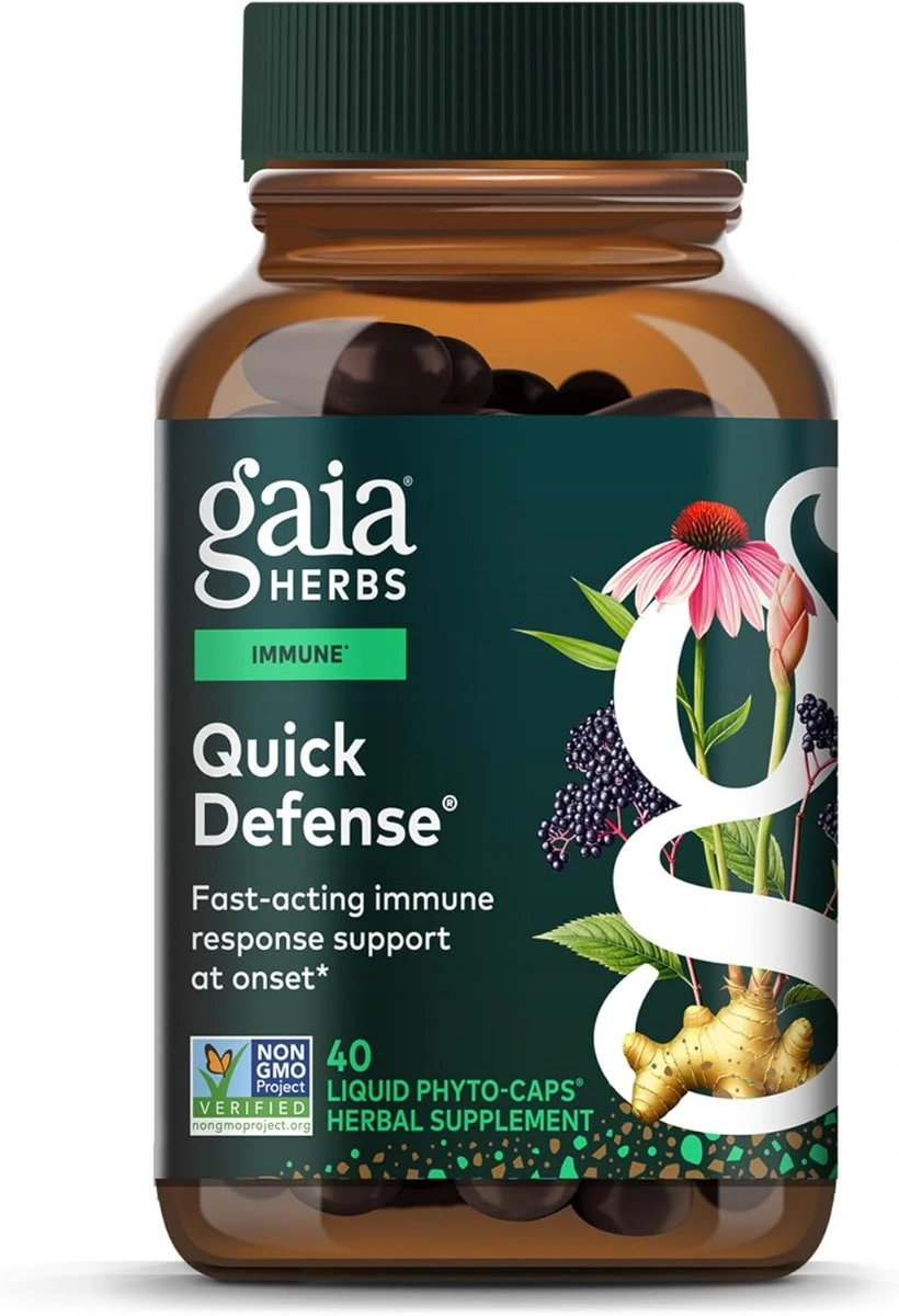 Gaia Herbs, Quick Defense®, 40 Liquid Phyto-Caps® | Organic Basic Food