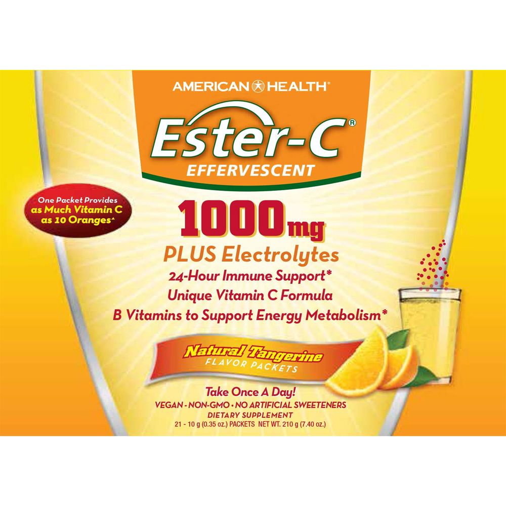 American Health Ester-C 1000 mg Effervescent Natural Tangerine 21 ...