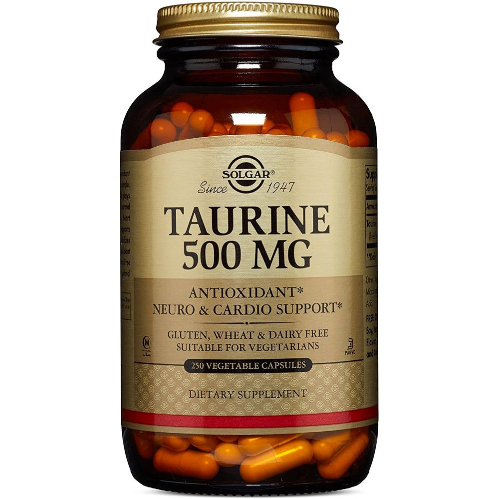 Solgar Taurine 500 mg 250 Vegetable Capsules - Organic Basic Food
