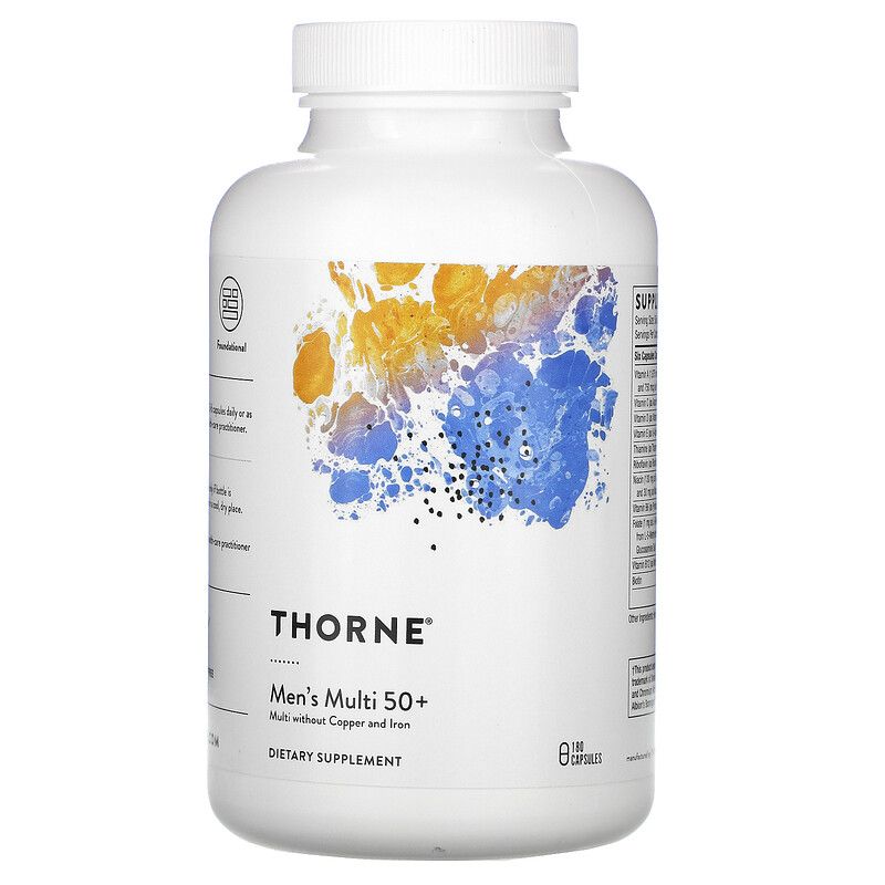 Thorne Research Men's Multi 50+ 180 Capsules - Organic Basic Food