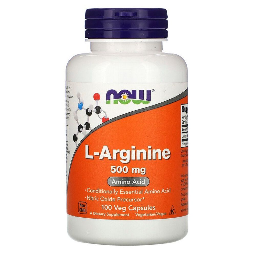 Now Foods L-Arginine 500 mg 100 Veg Capsules - Organic Basic Food