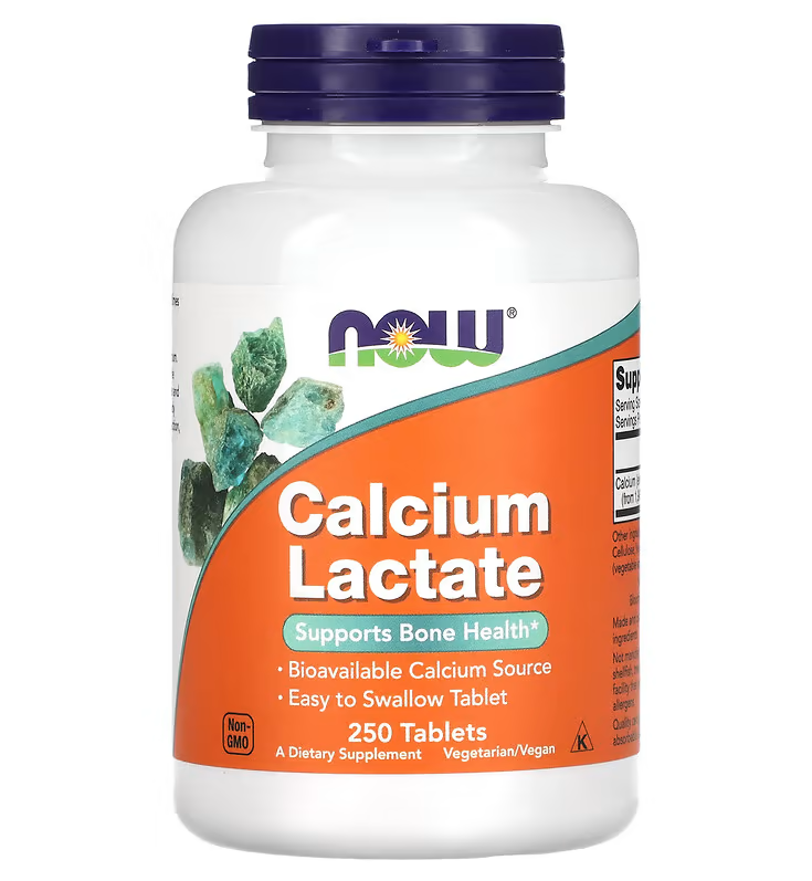 NOW Foods, Calcium Lactate, 250 Tablets - Organic Basic Food