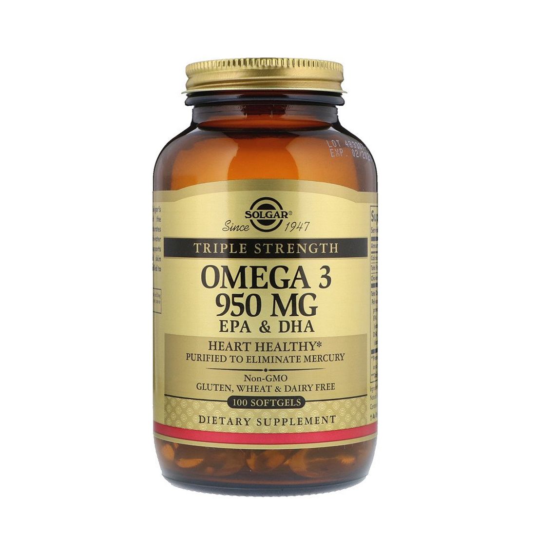 Solgar Triple Strength Omega-3 950 mg 100 Softgels - Organic Basic Food