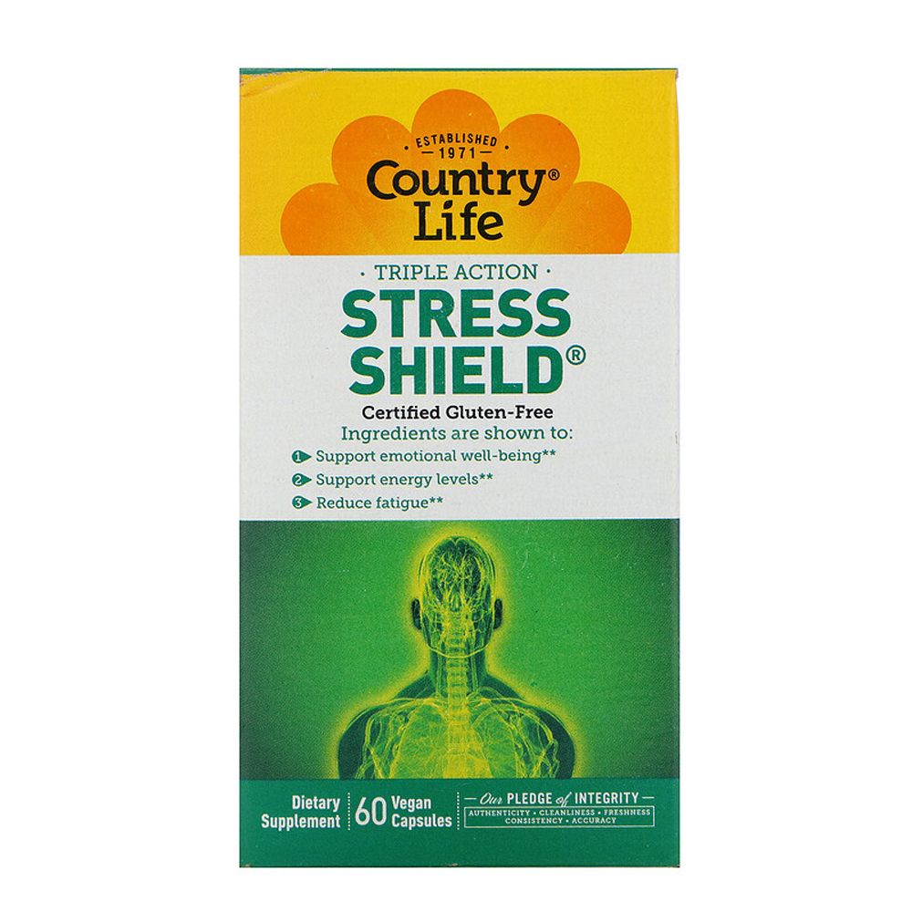 Country Life Triple Action Stress Shield 60 Vegan Capsules - Organic ...