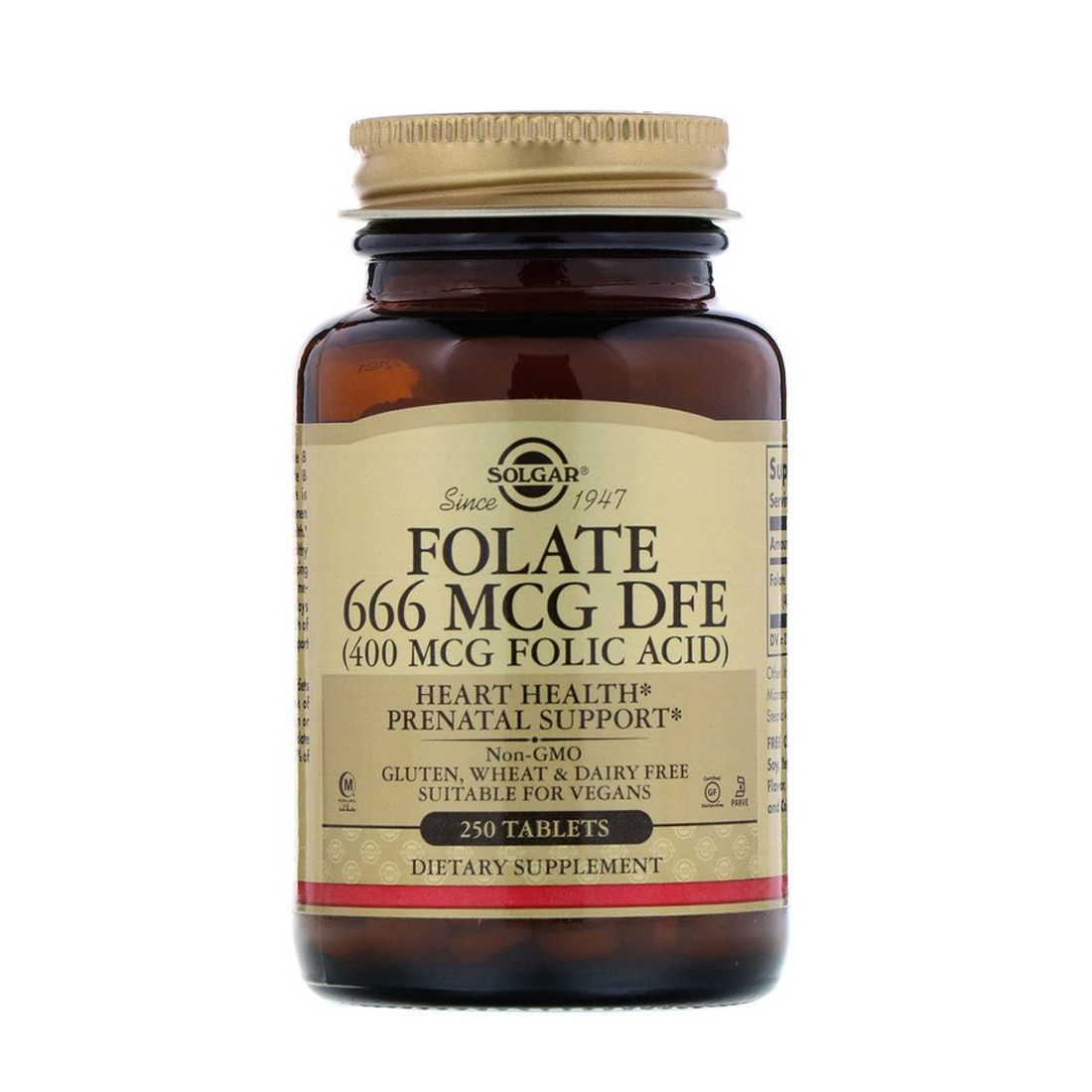Solgar Folic Acid 400 mcg 250 Tablets - Organic Basic Food