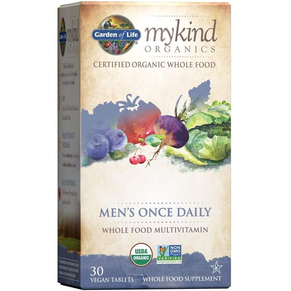 Garden of Life Mykind Organic Men's Once Daily Whole Food Multivitamin ...