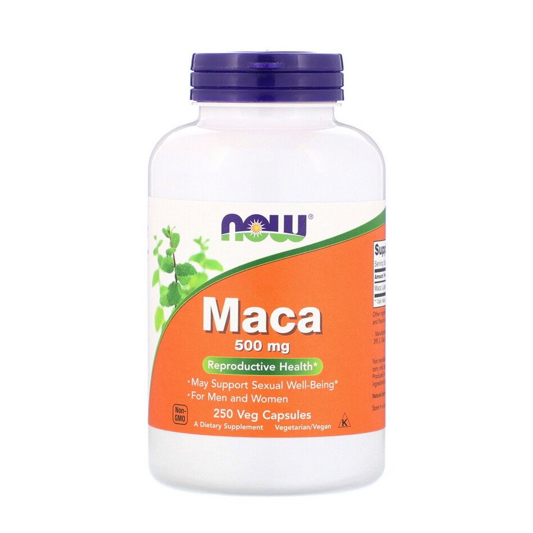 NOW FOOD, MACA 500mg 250 VCAPS - Organic Basic Food