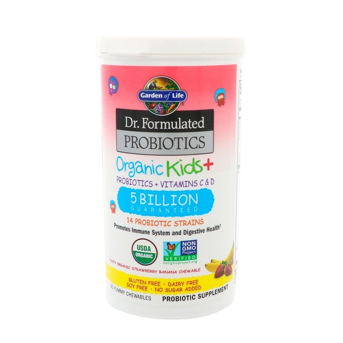 Garden of Life Dr. Formulated Probiotics Organic Kids-Straw-Banana ...