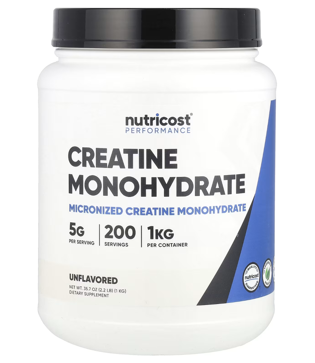 Nutricost, Performance, Creatine Monohydrate, Unflavored , 2.2 lb (1 kg ...