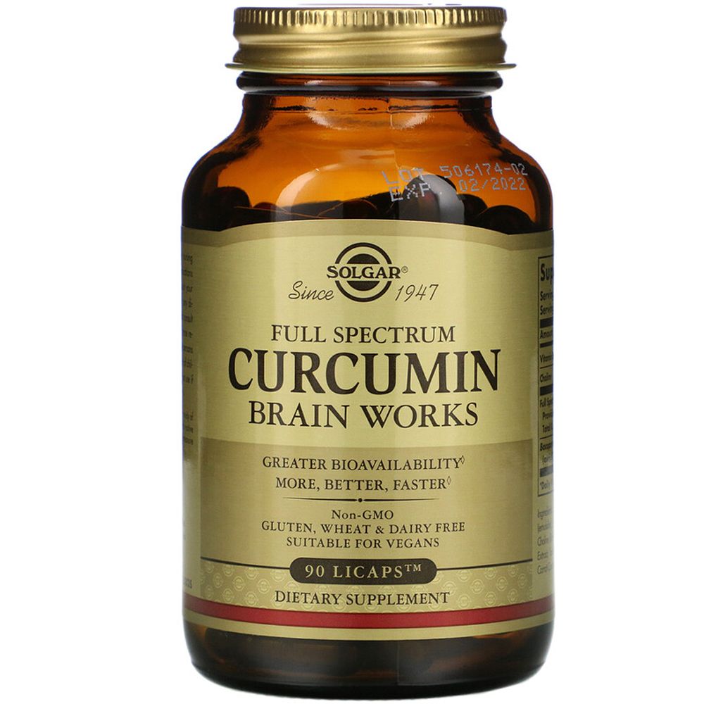 Solgar Full Spectrum Curcumin Brain Works 90 Licaps - Organic Basic Food